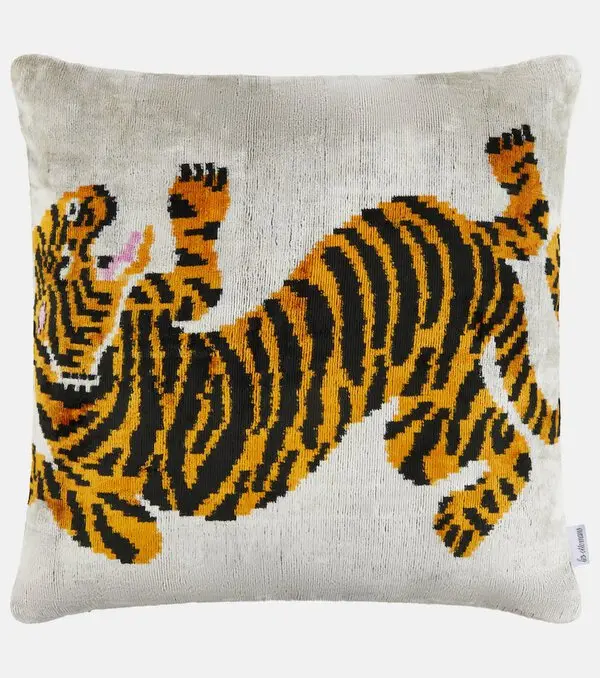 LES-OTTOMANS Silk And Cotton Velvet Cushion