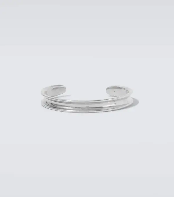Saint Laurent Groove Cuff Bracelet - Silver