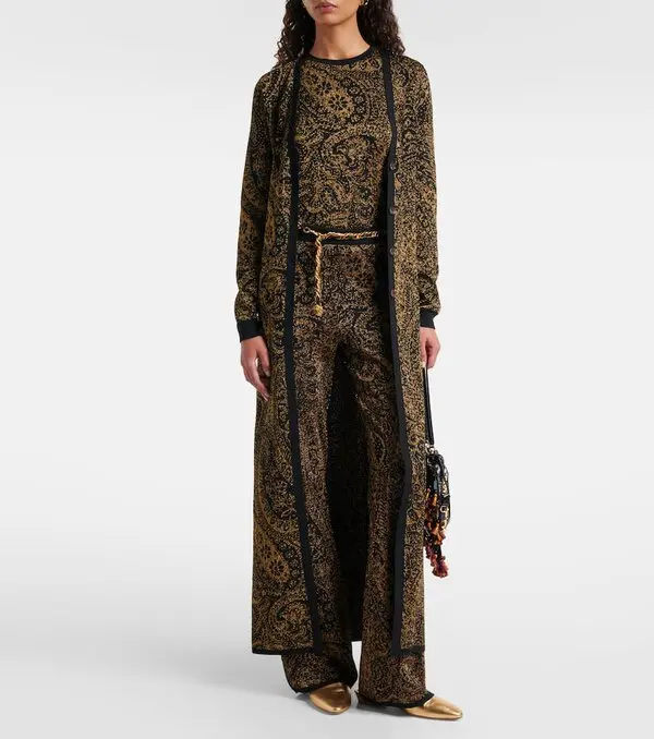 Etro Paisley Wool-blend Lamé Tank Top