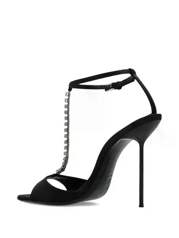 Paris Texas 105mm Lidia T-strap Crystal-chain Heeled Sandals