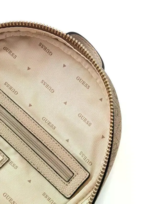 Guess Monogram-pattern Zip-pockets Backpack