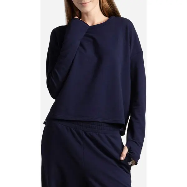 SUNDAY CITIZEN Light French Terry Pullover - Maritime Blue