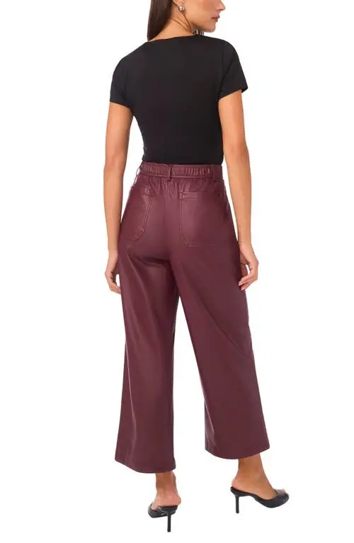 Vince Camuto Patch Pocket Coated Wide Leg Trousers - Boysenberry