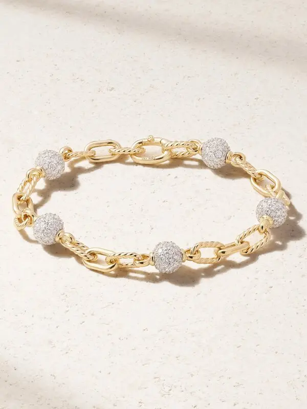 David Yurman Dy Madison Diamond Bracelet - Gold