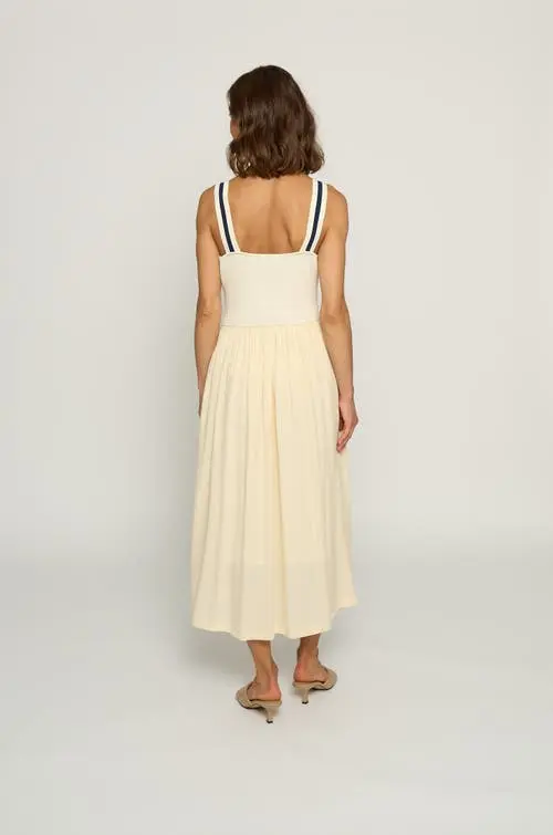 Central Park West Basque Waist Bodycon Dress - Ivory | Editorialist