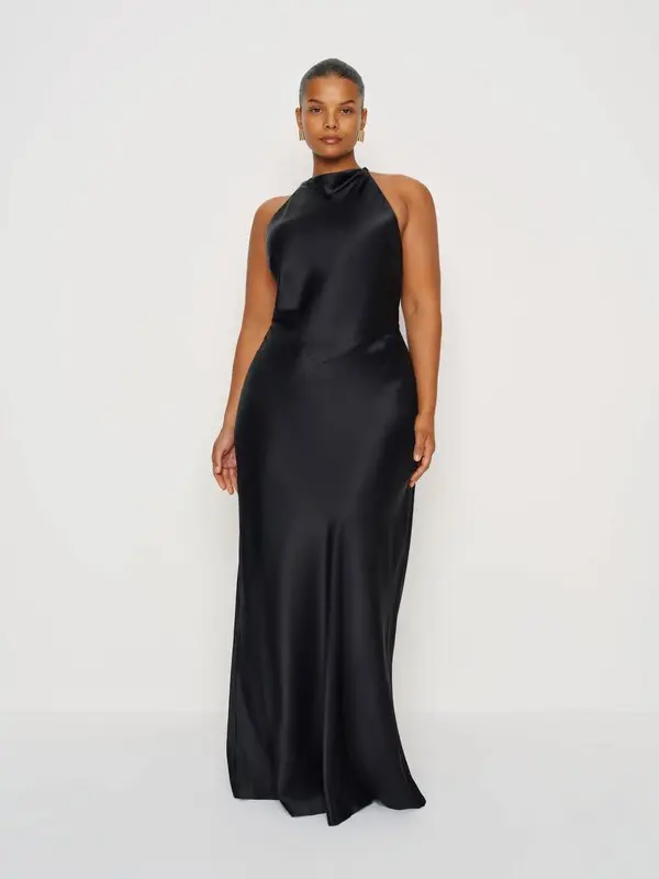 REFORMATION Bianca Silk Dress - Black