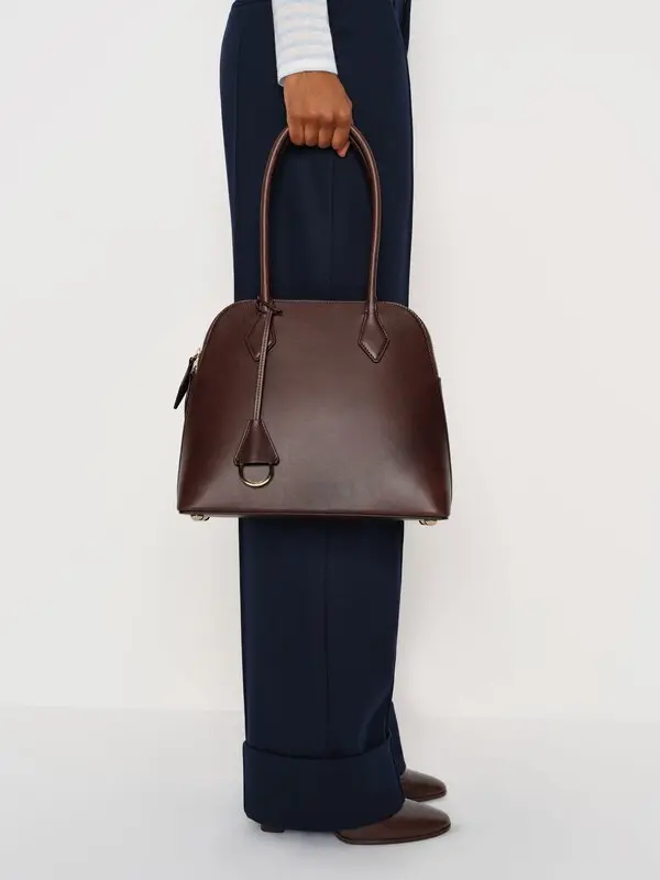 REFORMATION Camille Leather Shoulder Bag - Espresso Leather