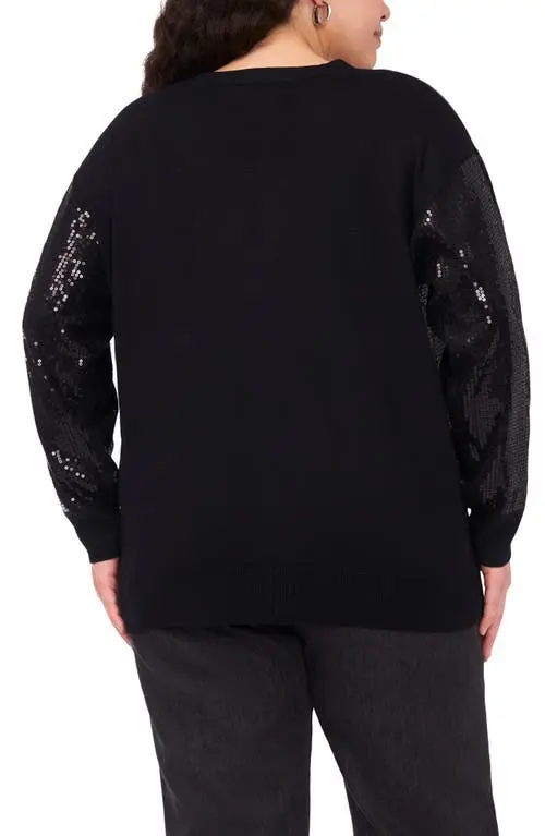 Vince Camuto Sequin Mixed Media Cardigan