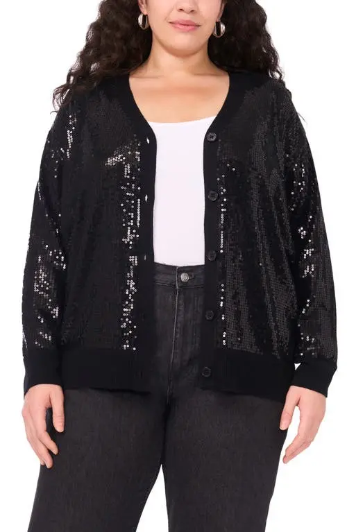 Vince Camuto Sequin Mixed Media Cardigan
