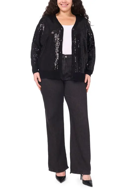 Vince Camuto Sequin Mixed Media Cardigan