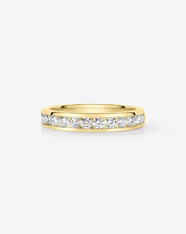 Ring Concierge Round Diamond Channel Set Band In 14k White Gold - One-color