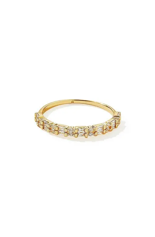 ANA LUISA Darcy Cubic Zirconia Stackable Ring - Gold/clear