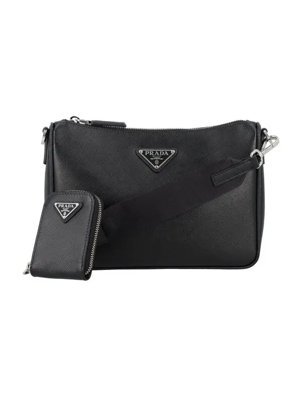 Prada Mini Bag With Detachable Pouch - Black