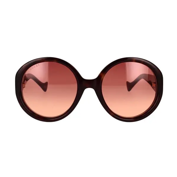 Gucci Havana Acetate Round Frame Sunglasses - Brown