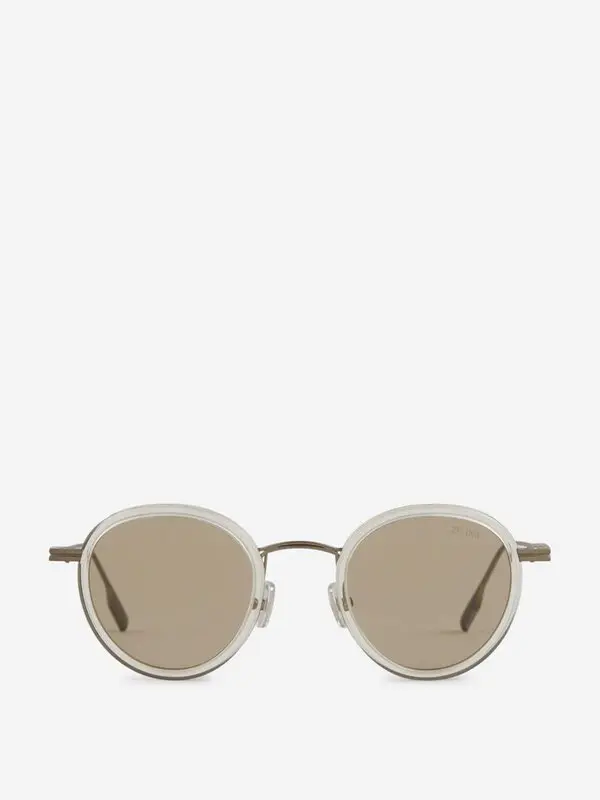 Zegna Round Frame Sunglasses - Yellow