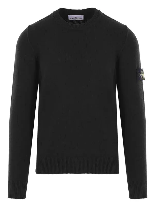 Stone Island Wool Crewneck Sweater - Black