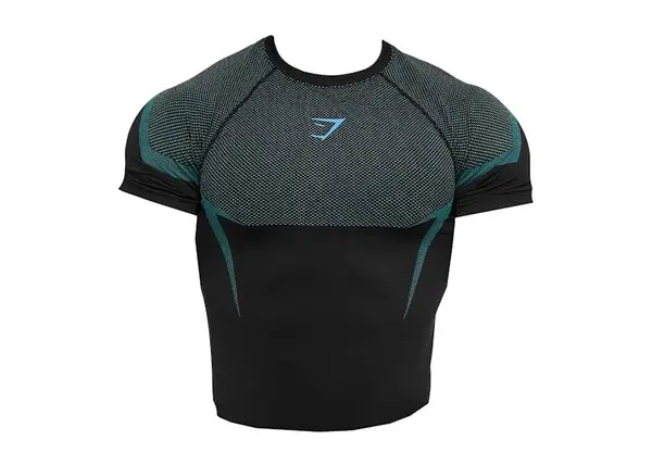 GYMSHARK Onyx 5.0 Seamless Muscle Fit T-shirt - Black/brand Blue