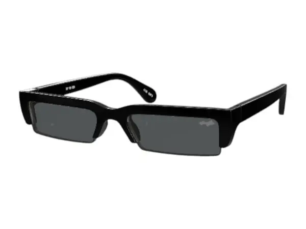 SKYLRK Slim Rectangle Sunglasses - Gloss Black