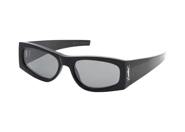 Saint Laurent Square Sunglasses - Black Black Silver/black Black Silver (sl/m140