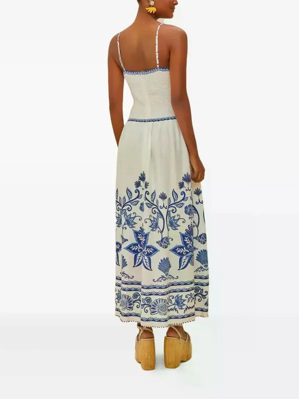 Buy Farm Rio Shell Garden Print Midi Dress - Neutrals At 52% Off |  Editorialist