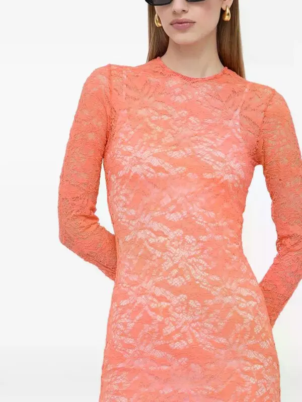 Pinko Lace Mini Dress In Orange - 28% Off | Editorialist