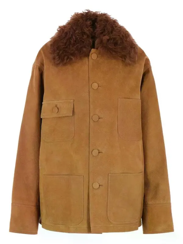 Plan C Shearling-collar Pocket Jacket
