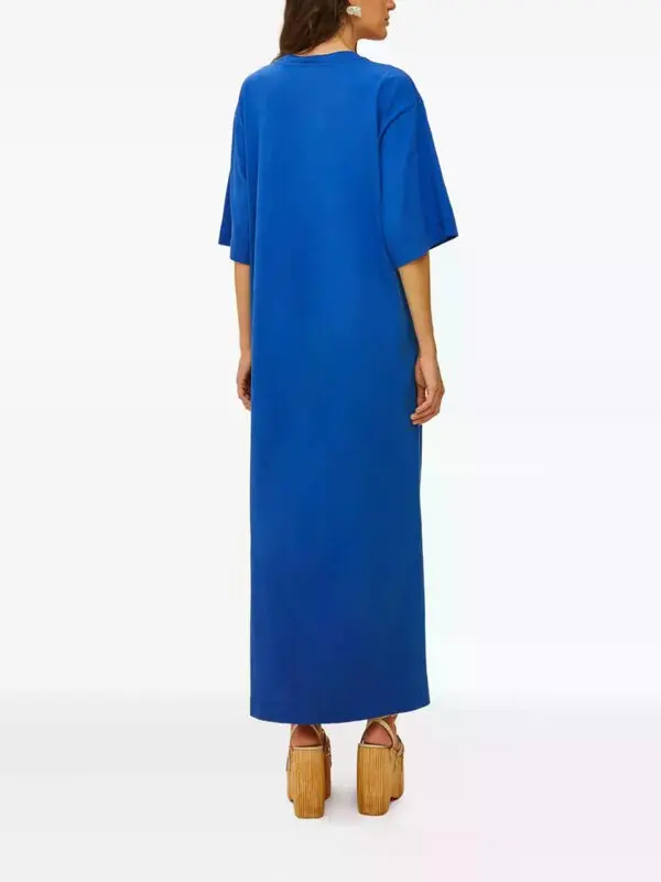 blue rio organic cotton maxi dress FARM Rio Blue Flowers Richelieu Organic Cotton Maxi Skirt, Blue / XL