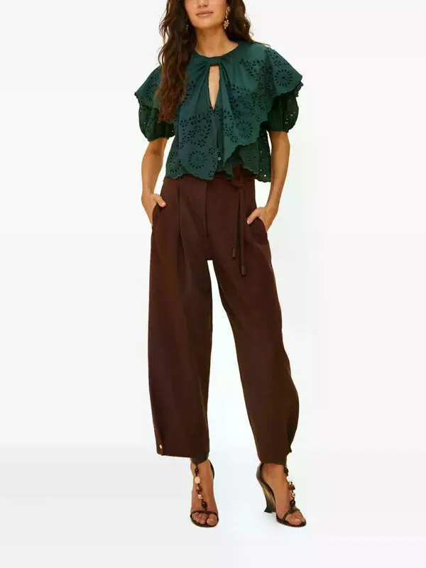 Farm Rio Cut-out Ruffled Blouse
