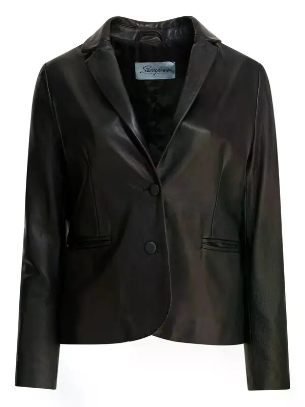 SEMPER Buttoned Leather Blazer