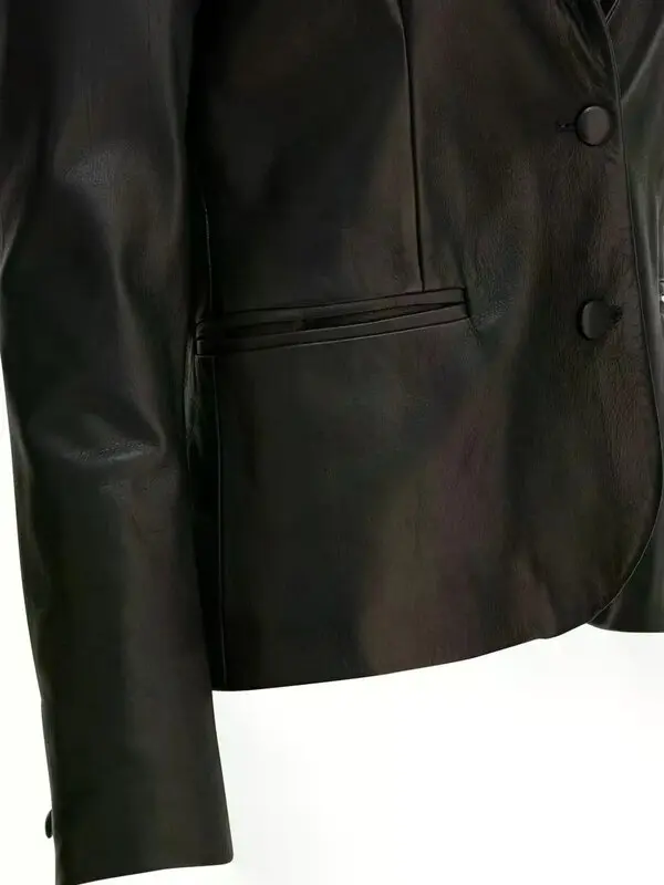 SEMPER Buttoned Leather Blazer