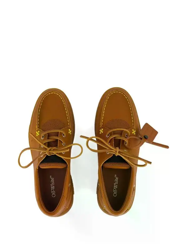 Off-White Leather Boat Shoes