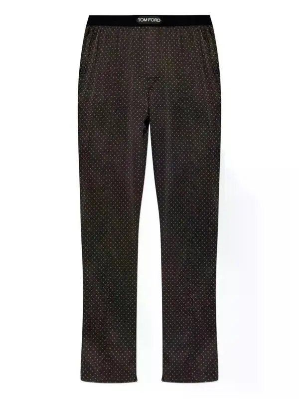 TOM FORD Polka-dot Pattern Pyjama Pants - Brown