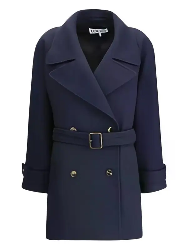 Loewe Button Belt Double-breasted Pea Coat
