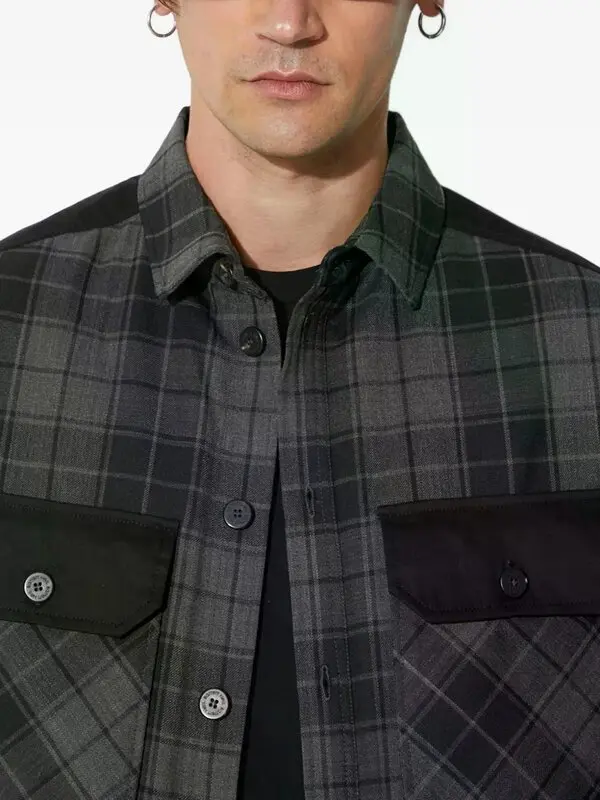 Neil Barrett Check-pattern Shirt Jacket - Grey