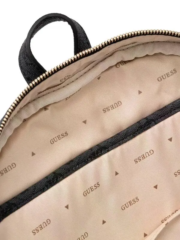 Guess Monogram Backpack With Zip Pocket - Black