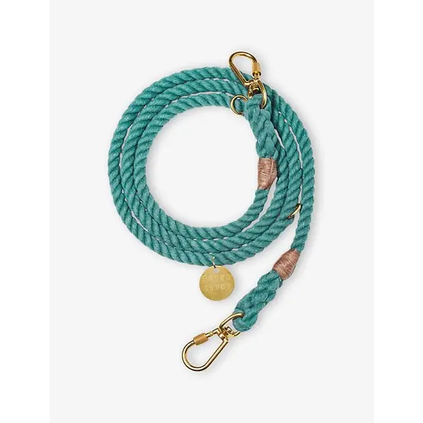 FOUND MY ANIMAL Large Rope Cotton Dog Lead - Teal Ombre