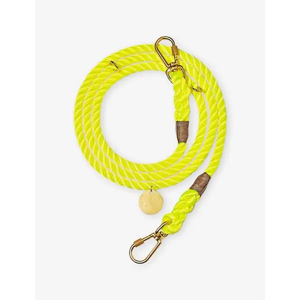 FOUND MY ANIMAL Large Rope Nylon Dog Lead - Neon Yellow