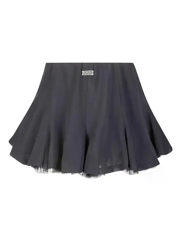 AVAVAV Tulle Trim Logo Plaque Mini Skirt