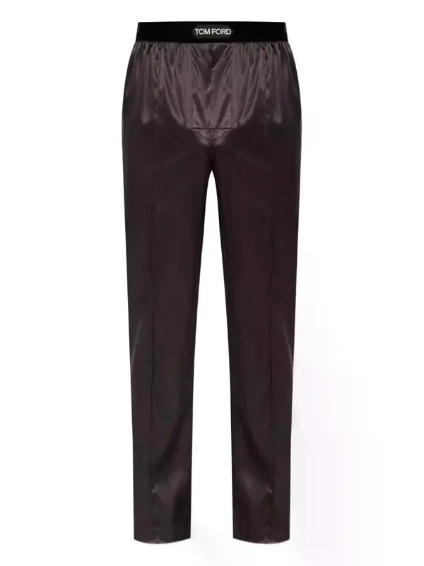 TOM FORD Logo-waistband Pyjama Pants - Brown
