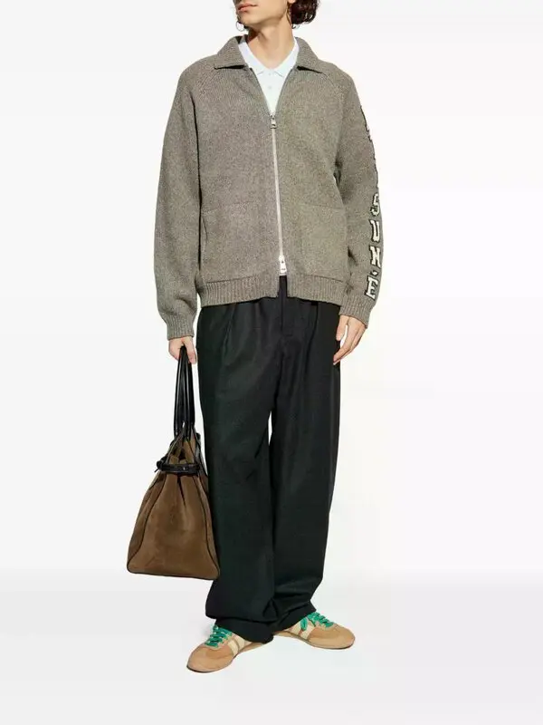Maison Kitsuné Lettering Zip Cardigan