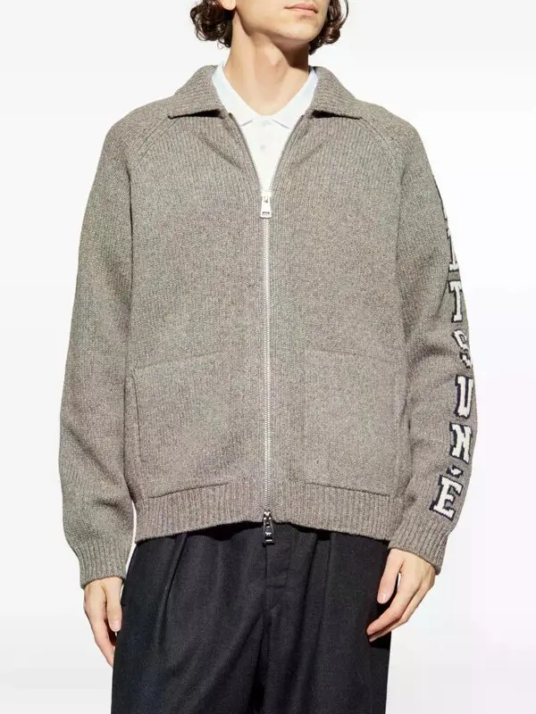 Maison Kitsuné Lettering Zip Cardigan