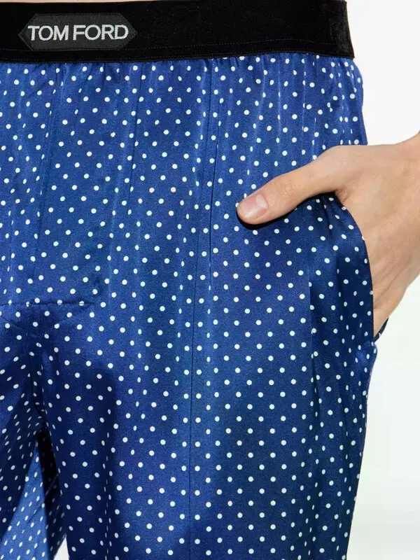 TOM FORD Polka-dot Pattern Pyjama Pants - Blue