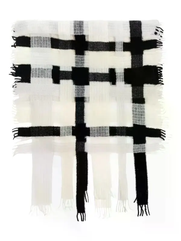 Issey Miyake Raschel Fringed-hem Scarf - White