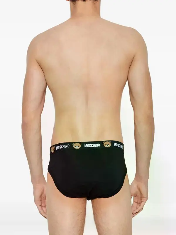 Moschino Logo-waistband Briefs - Black