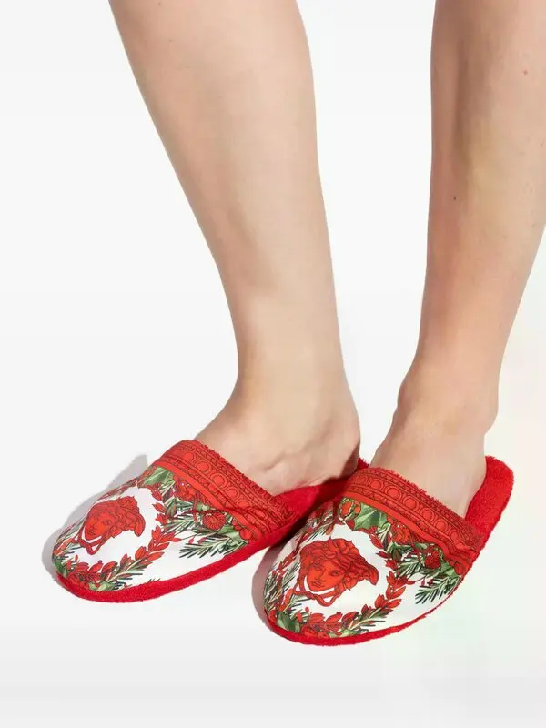 Versace Baroque-print Slippers