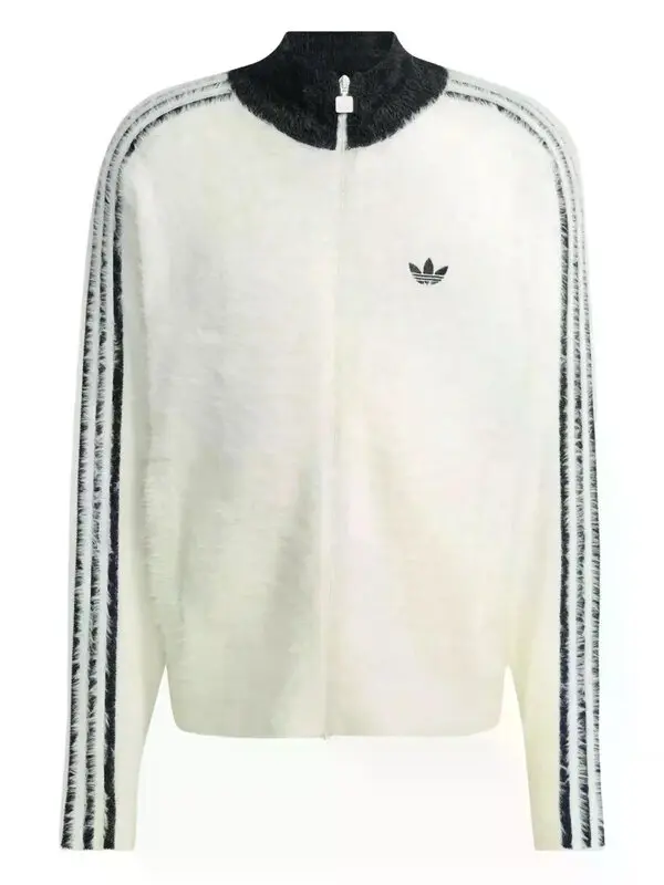 Adidas Three-stripe Zip-up Cardigan - Neutrals
