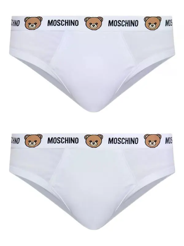 Moschino Logo-waistband Briefs - White