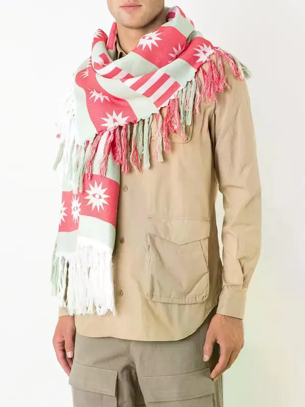 UNDERCOVERISM Printed Frayed Scarf