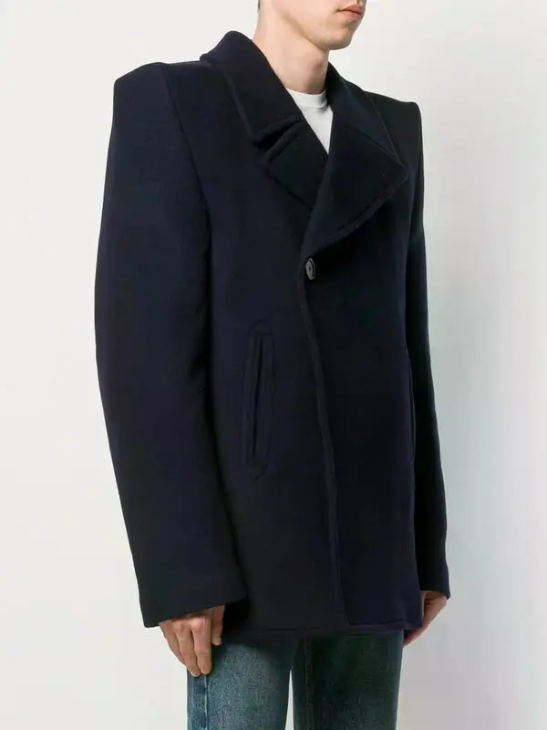 Balenciaga Squared Shoulder Short Pea Coat