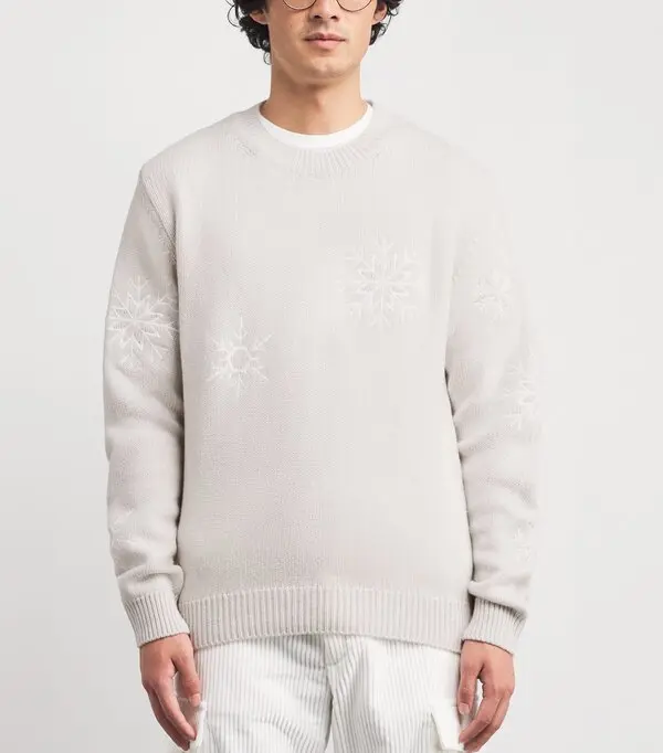 Eleventy Wool Snowflake Knit Sweater